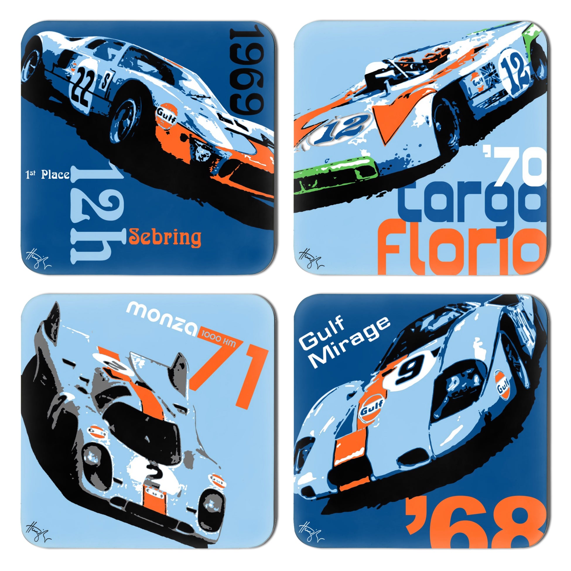 Gulf Racing Coasters - Set of 4 – HUNZIKER